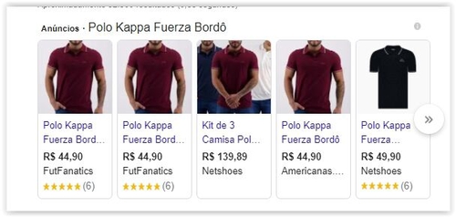 Por R$ 40,00: Polo Kappa Fuerza Bordô | R$ 40 | Pelando