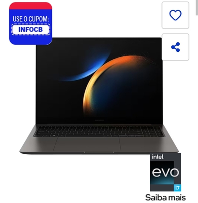 Saindo por R$ 7.599: Notebook Galaxy Book3 Ultra Windows 11 Intel Core ...