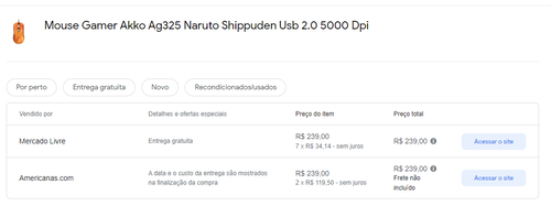 Por R$ 179: Mouse Gamer Akko, Naruto Edition, 5000 DPI, 5 Botões ...