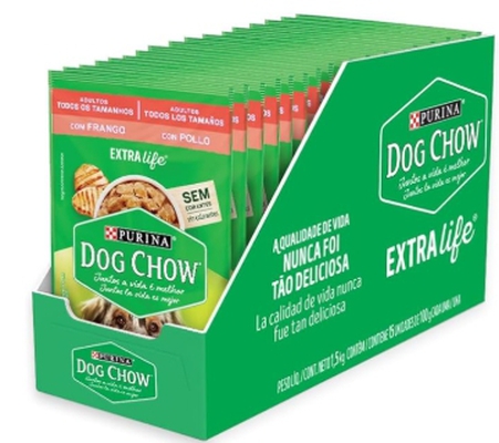 Saindo por R$ 35: Pack Dog Chow Ração Úmida Adultos Frango - Com 15 ...