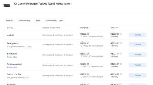 Por R$ 223: Kit Gamer Redragon S101-1 - Teclado Harpe K503, RGB, ABNT2 ...