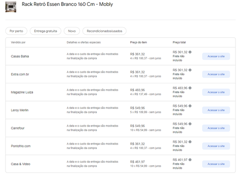 Por R$ 351: Rack 1.6 Retrô 85 Branco | Pelando