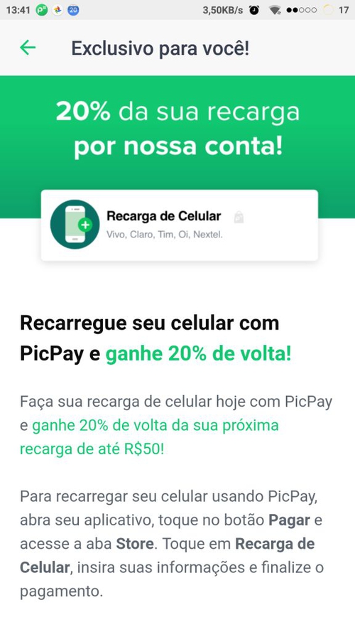 Grátis: 40% de retorno no cashbank para recarga de celular pelo app ...