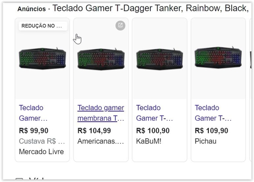 Por R$ 99,00: Teclado Gamer T-Dagger Tanker, Rainbow, Black, T-TGK106 ...