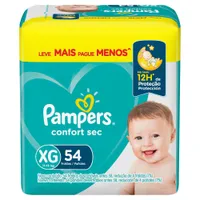 Por R$ 10,99: ( BUG ) Fralda Pampers Confort Sec Xg Com 54 Unidades ...