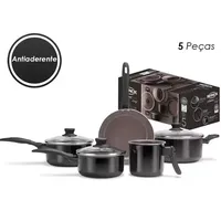 Por R$ 228: Jogo de Panelas Brinox 5 Peças Ceramic Life Easy ...