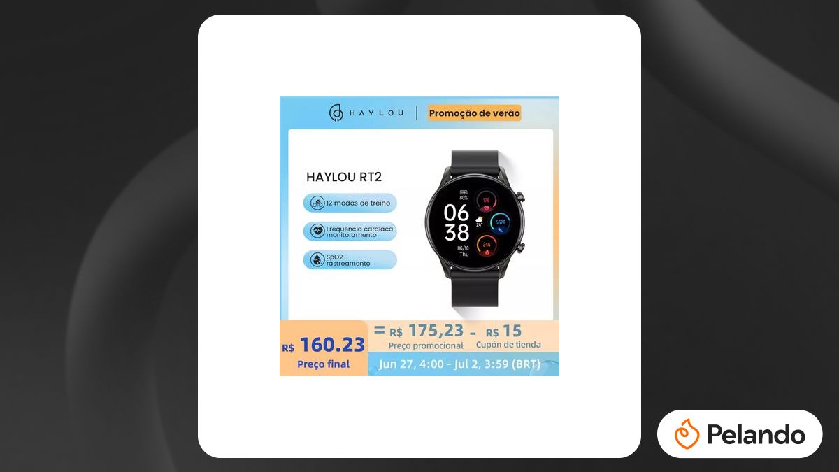 Por R$ 163: Smartwatch Haylou Rt2 Smart Watches Custom Watch Face Blood ...