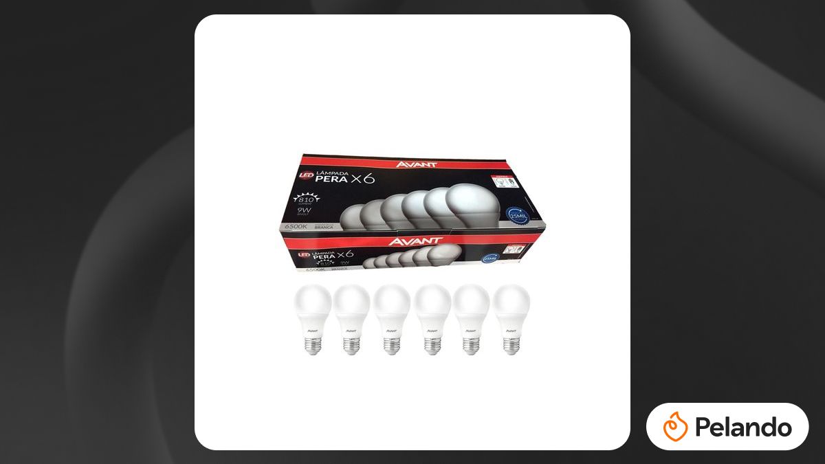 Por R$ 29,90: Kit 6 Lâmpadas Led 9w Bulbo E-27 Bivolt Branco Frio Avant ...
