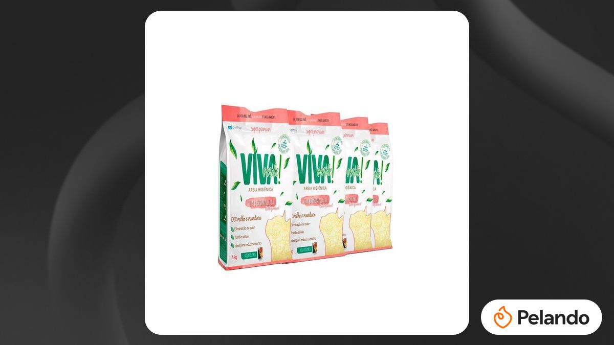 Por R$ 179: Kit 4 Areias Higienica Biodegradavel Para Gatos Petfive ...