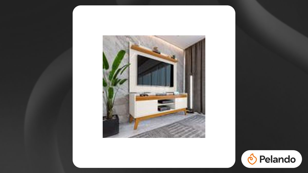 Por R$ 339: Rack ripado 2 Portas com Painel para TV 50 Polegadas ...