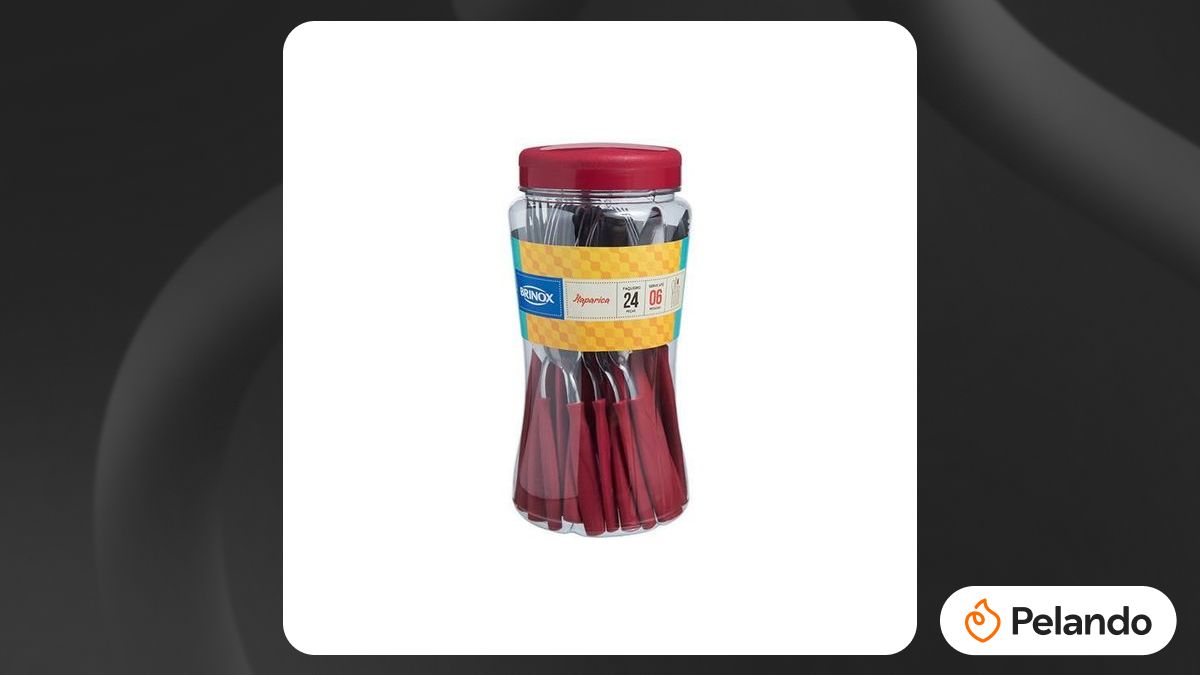 Por R$ 20,00: Faqueiro Aço inox/Polipropileno 24 Peças Itaparica ...