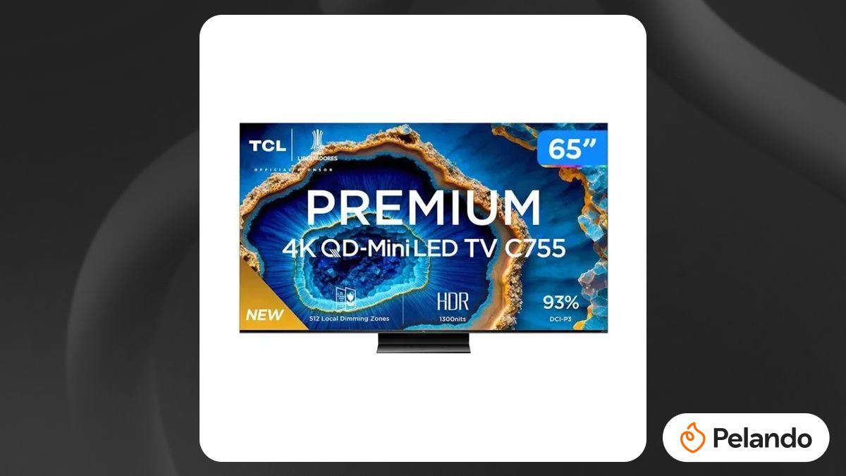 Por R$ 3.980: Smart TV 65 4K UHD QLED Mini LED TCL 65C755 120Hz Wi-Fi ...