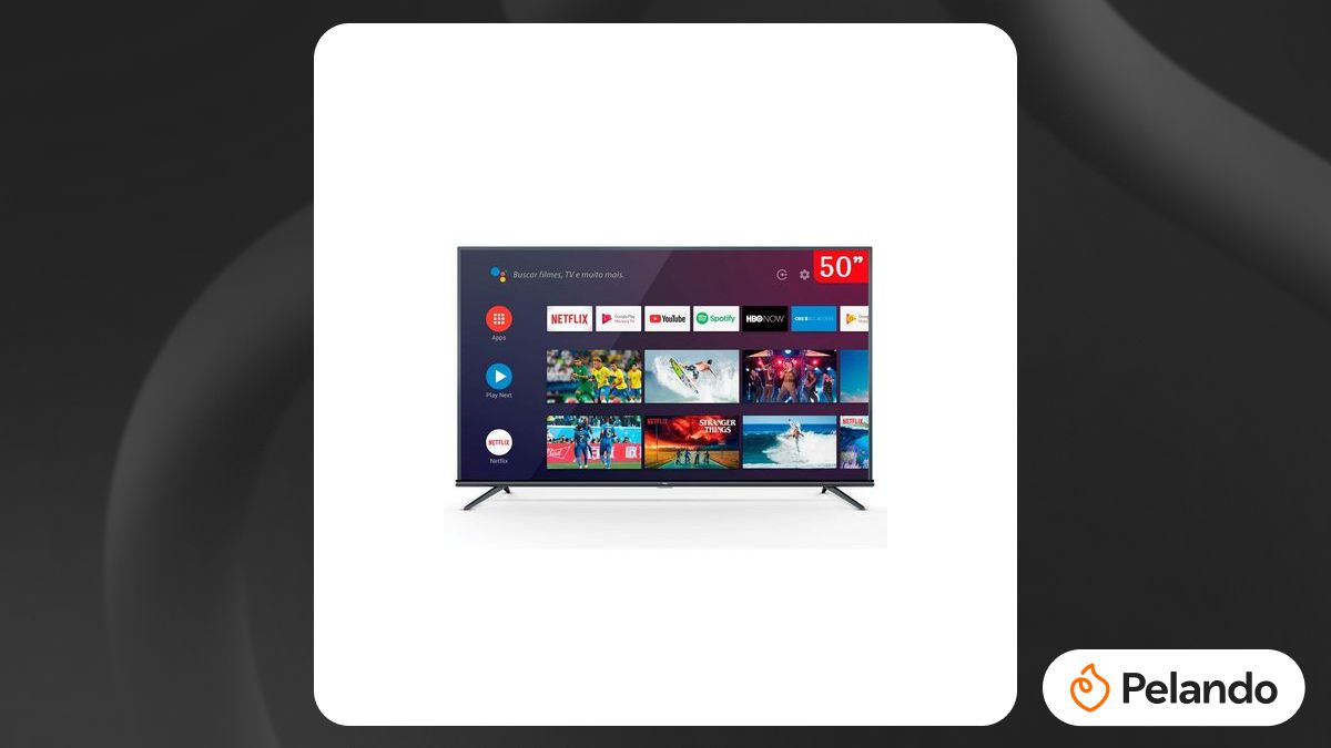 Por R$ 1.889: Smart TV LED 50" Android TV TCL 50P8M 4K UHD HDR | R$1. ...