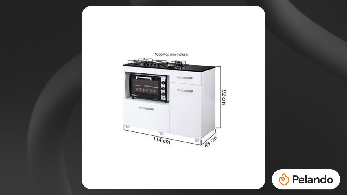 Por R$ 332: Balcao Cooktop Violeta Portas Basculante Fogao 5 Bocas Ref ...
