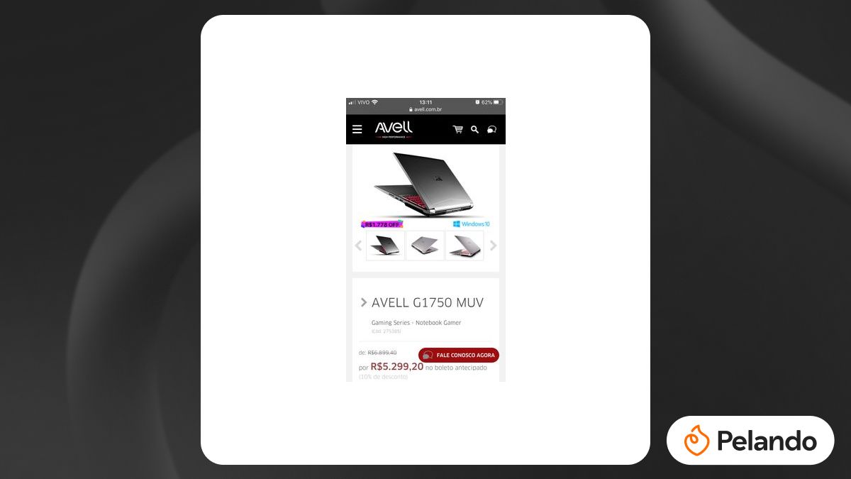 Por R$ 5.300: Notebook Gamer Avell G1750 MUV | Pelando