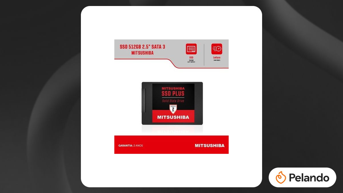 Por R$ 378: SSD 512GB 2.5" SATA 3 Mitsushiba | R$378 | Pelando