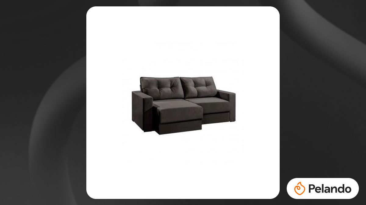 Por R$ 537: Sofá 3 Lugares Retrátil Lubeck Suede Grafite 180 cm - Mobly ...