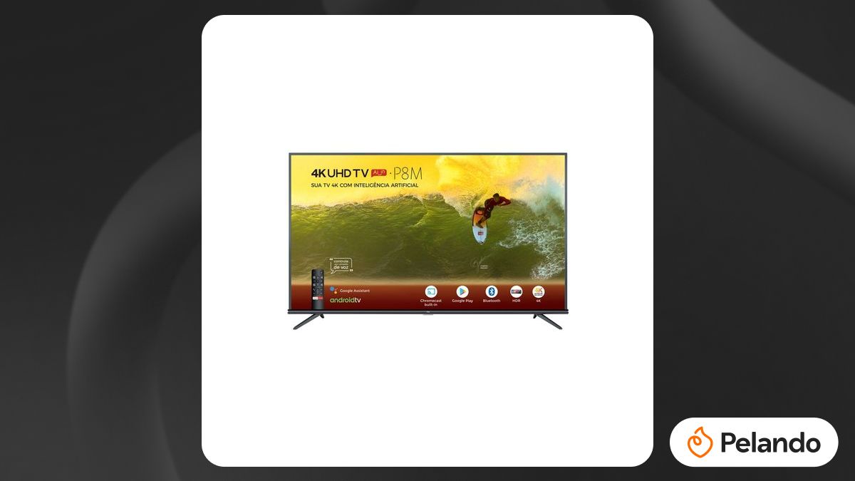 Por R$ 1.999: [R$1899 com AME] Smart TV 4K LED 50” TCL 50P8M Android ...