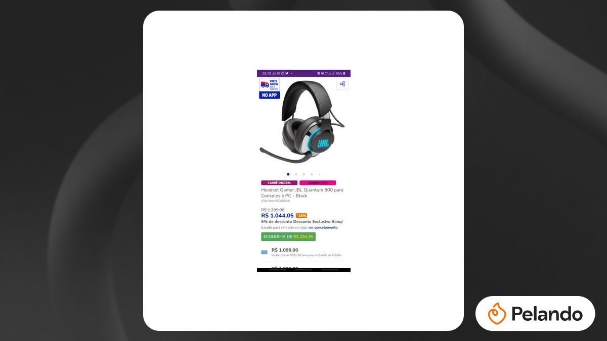 Por R$ 1.044: JBL Quantum 800 Headset Gamer | R$1.044 | Pelando