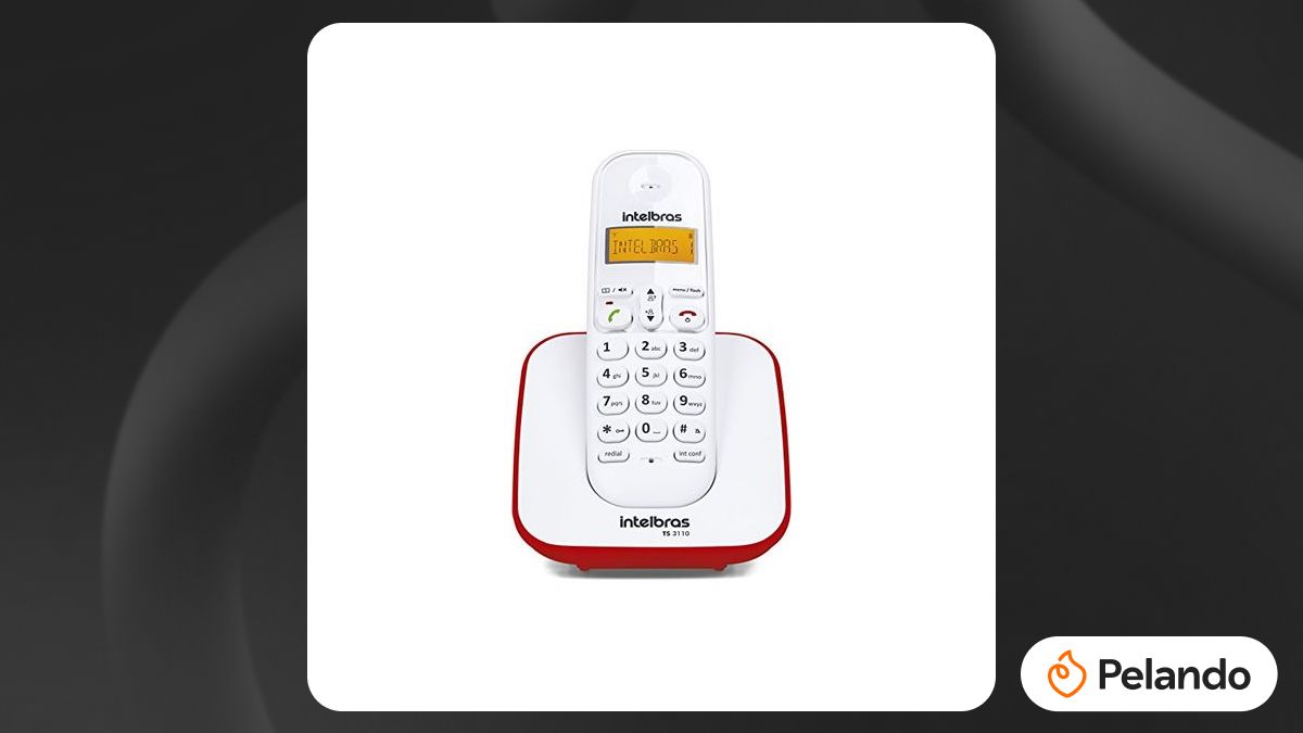 Por R$ 110: Telefone sem Fio Digital, Intelbras, TS 3110, Vermelho ...