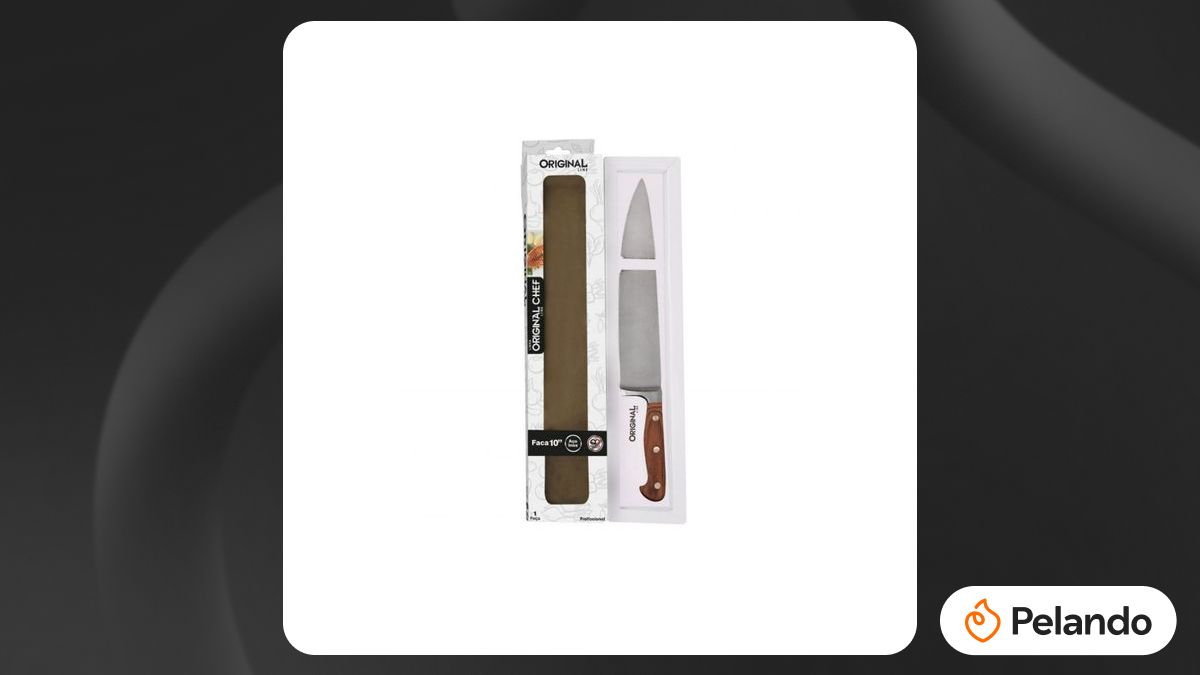 Por R$ 45,00: Faca Original Chef Line 8" Aço Ino Cabo Em Madeira | R ...