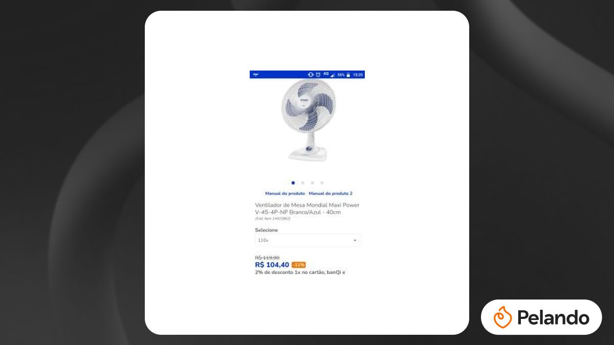 Por R$ 104: Ventilador de Mesa Mondial Maxi Power V-45-4P-NP Branco ...