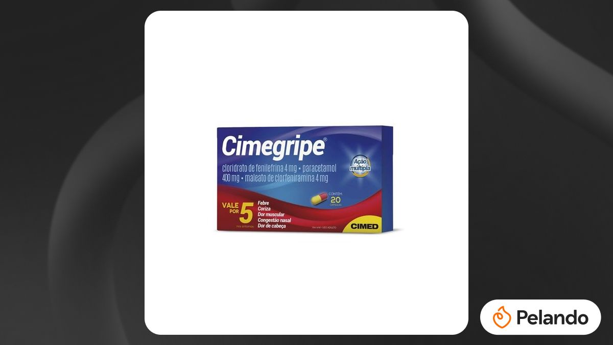 Por R$ 5,00: PARACETAMOL + CLORFENIRAMINA+FENILEFRINA - CIMEGRIPE 20 ...