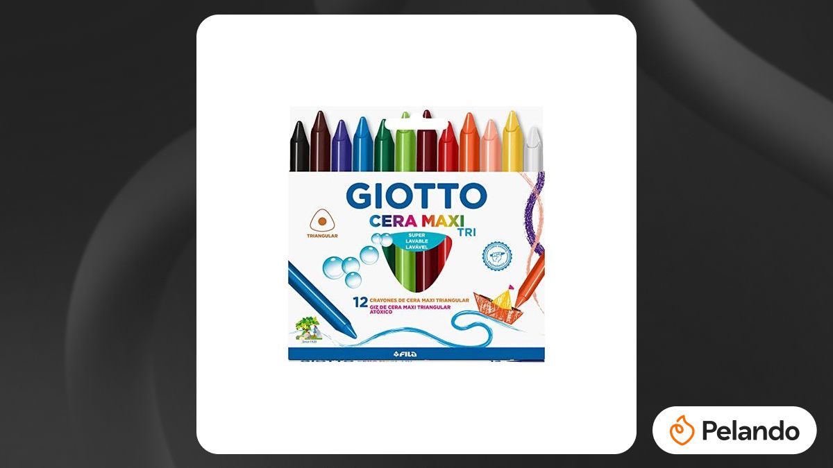 Por R$ 5,99: GIOTTO Cera Maxi Tri, Giz de Cera GIGANTE Maxi Triangular ...