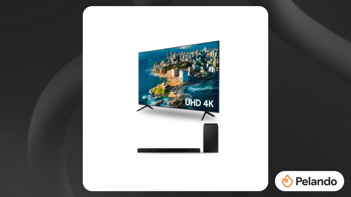 Por R$ 4.763: Combo Samsung Smart TV 75 polegadas UHD 4K 75CU7700 2023 ...