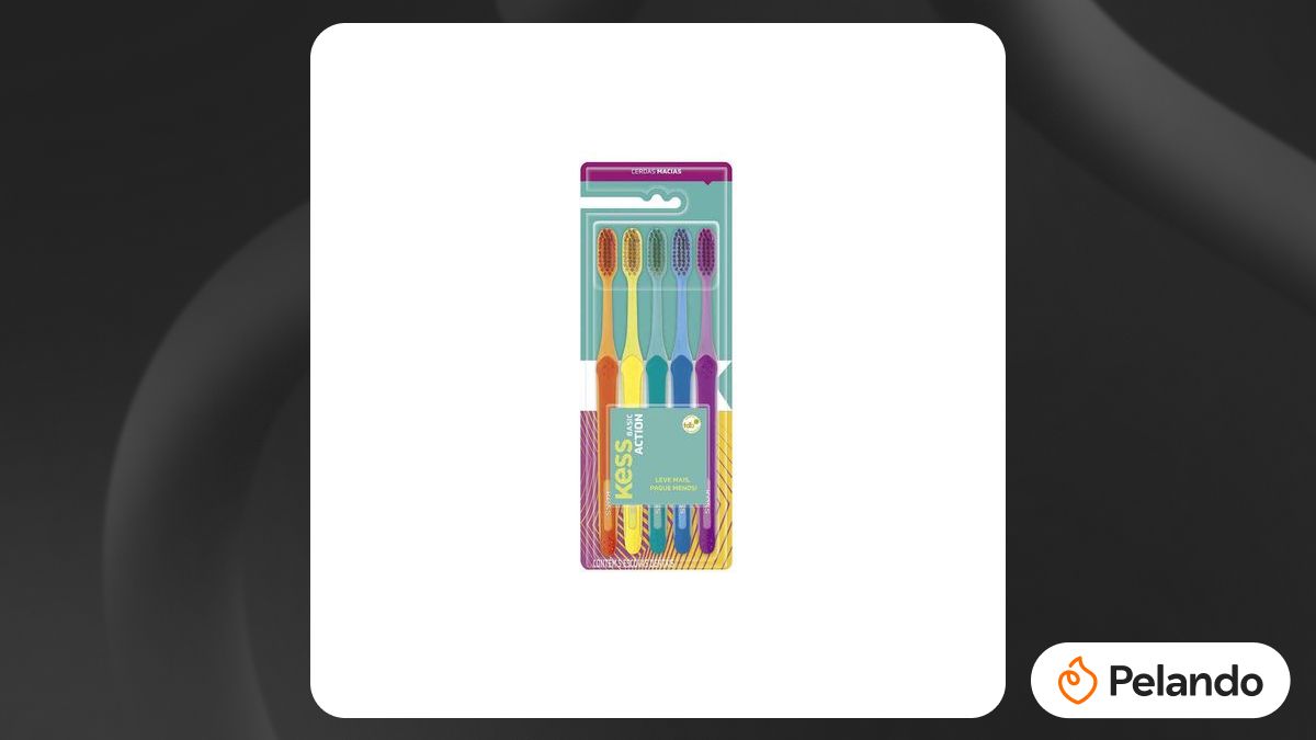 Por R$ 8,99: Kit Escova Dental Kess Basic Action Macia Com 5 Unidades ...