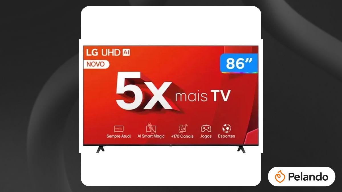Por R$ 6.934: Smart TV 86" 4K LG Ultra HD 86UT8050 com Processador a5 Ger7 AI, Alexa/Chromecast ...