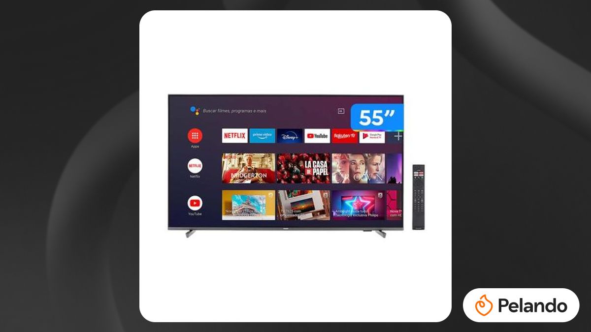 Por R$ 2.659: Smart TV 55” 4K UHD D-LED Philips 55PUG7906/78 - Android ...