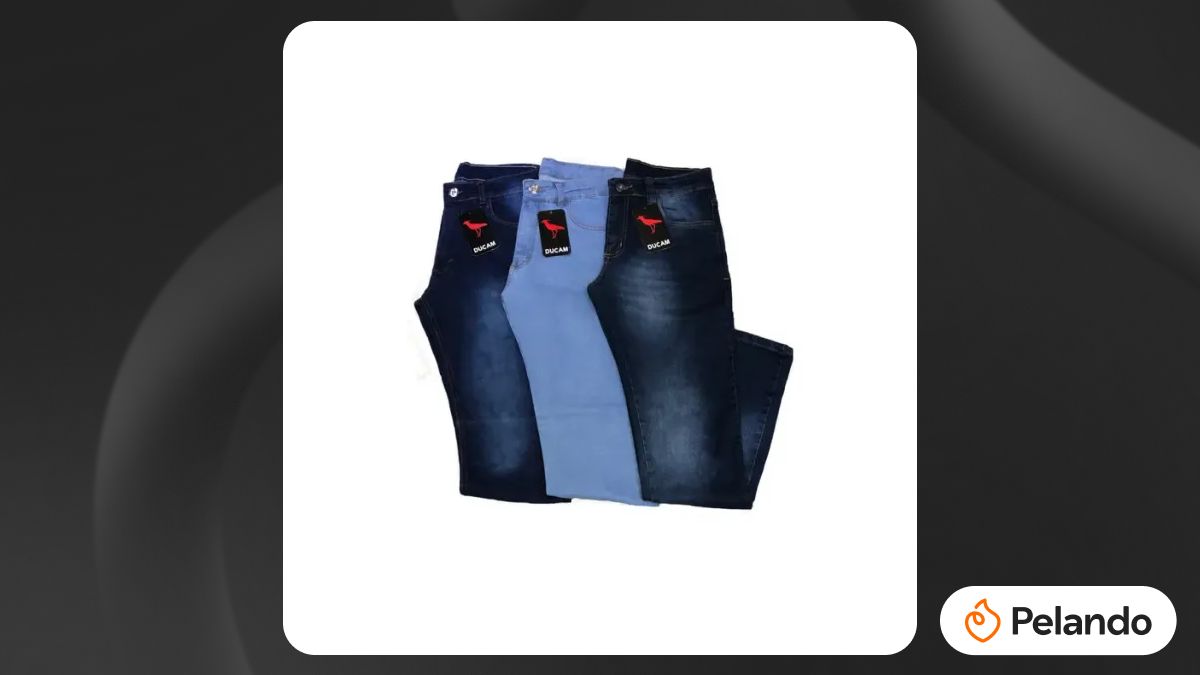 Por R$ 121: Kit 3 Calças Jeans Masculina Slim Com Lycra | Pelando