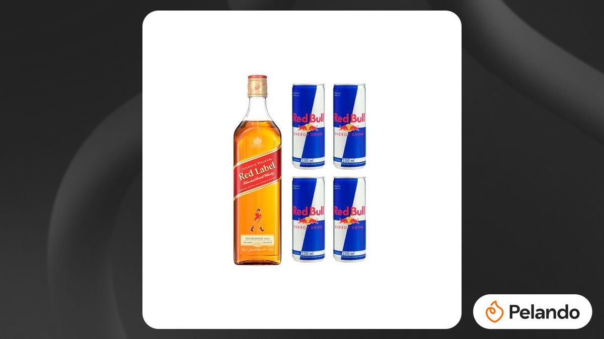 Por R$ 98,90: Whisky Johnnie Walker Red Label 1 Litro + 4 Latas do ...