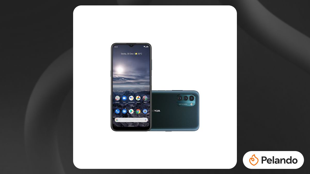 Por R$ 614: [AMe R$462] Nokia G21 4G - 128GB 4GB RAM Tela HD+ 6.5“. Dual Chip Câm Tripla 50MP ...