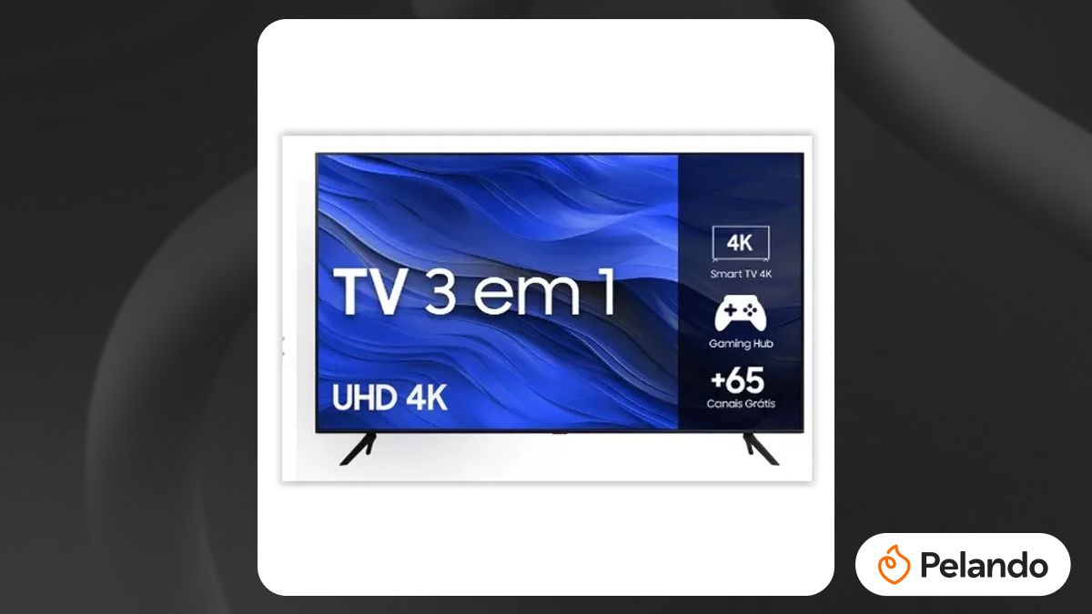 Por R$ 2.273: Smart TV Samsung 58" UHD 4K 58CU7700 2023, Processador ...