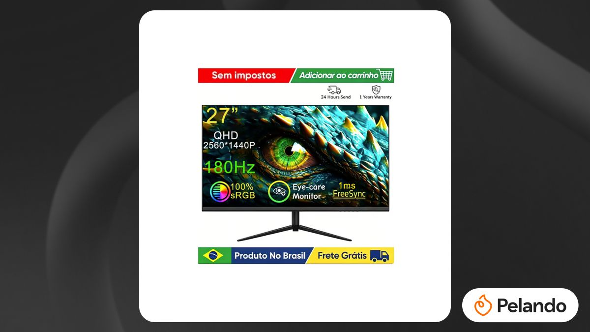 Por R$ 673: Monitor Gamer de 27 Polegadas 2K 180Hz 2560*1400P | Pelando