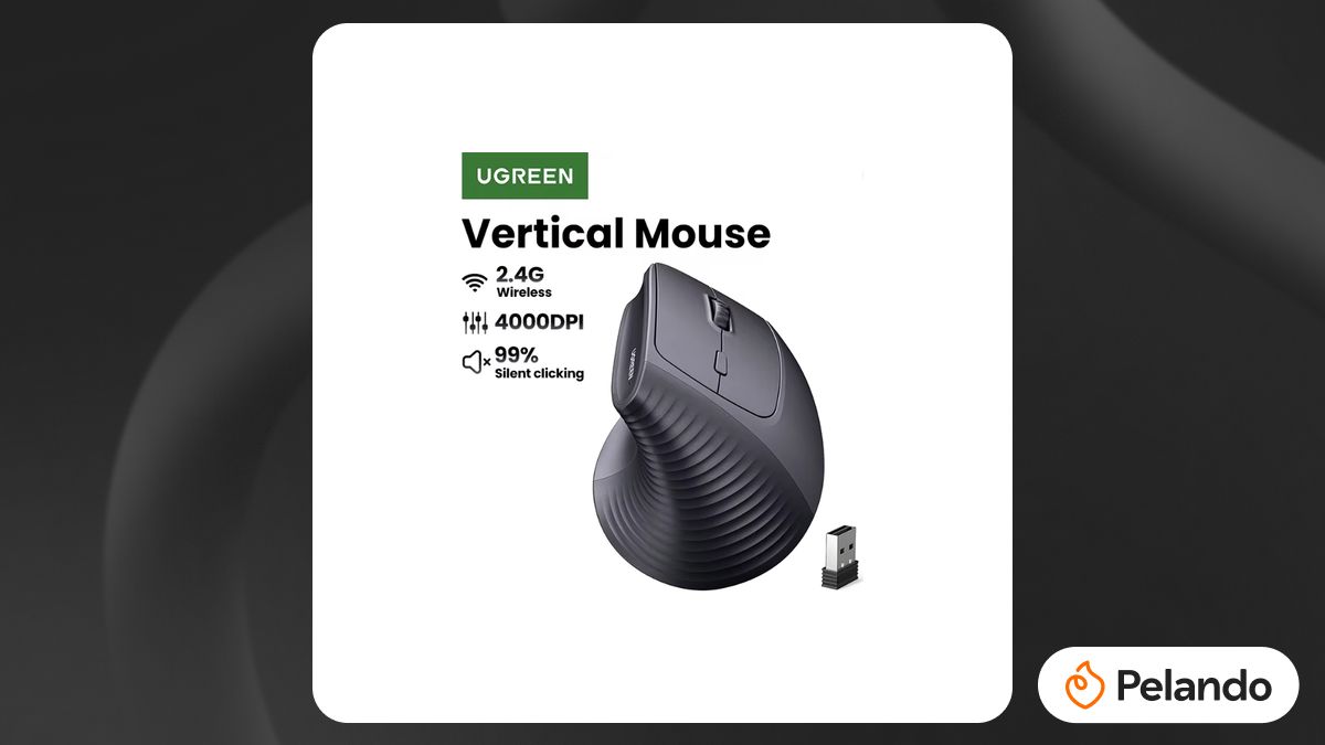 Por R$ 60,00: [Moedas/imposto incluso] UGREEN Vertical Mouse Sem Fio 2 ...