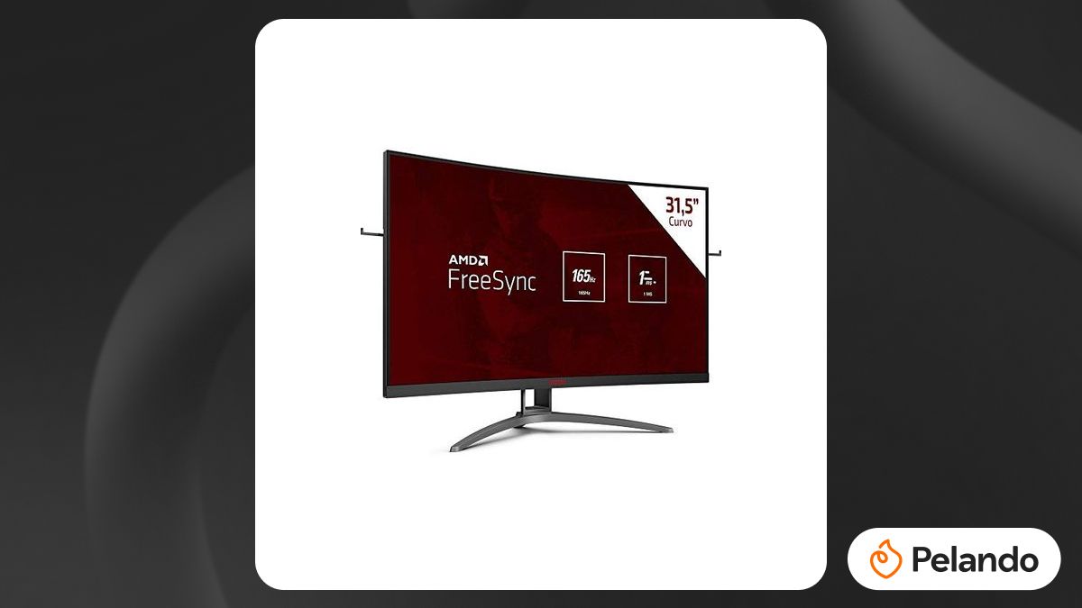 Por R$ 1.223: Monitor Gamer AOC Agon 32" Curvo 165Hz 1ms FreeSync ...