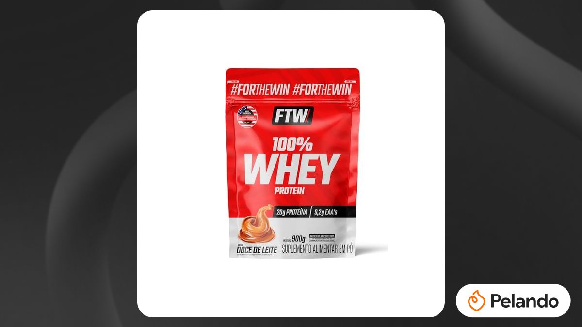 Por R$ 89,91: FTW Whey Protein 100% Concentrado - Sabor: Doce de Leite - Refil 900g | Pelando