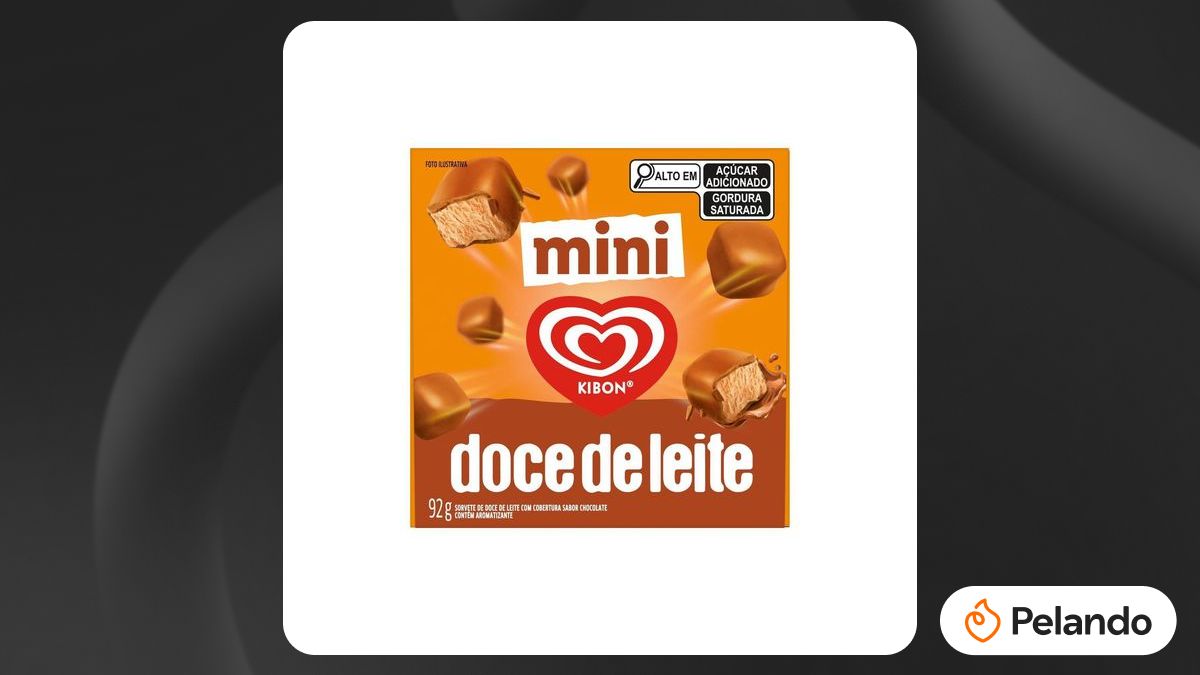 Por R$ 7,5: [Regional] Mini Sorvete Doce de Leite Cobertura Chocolate Kibon 92g | Pelando