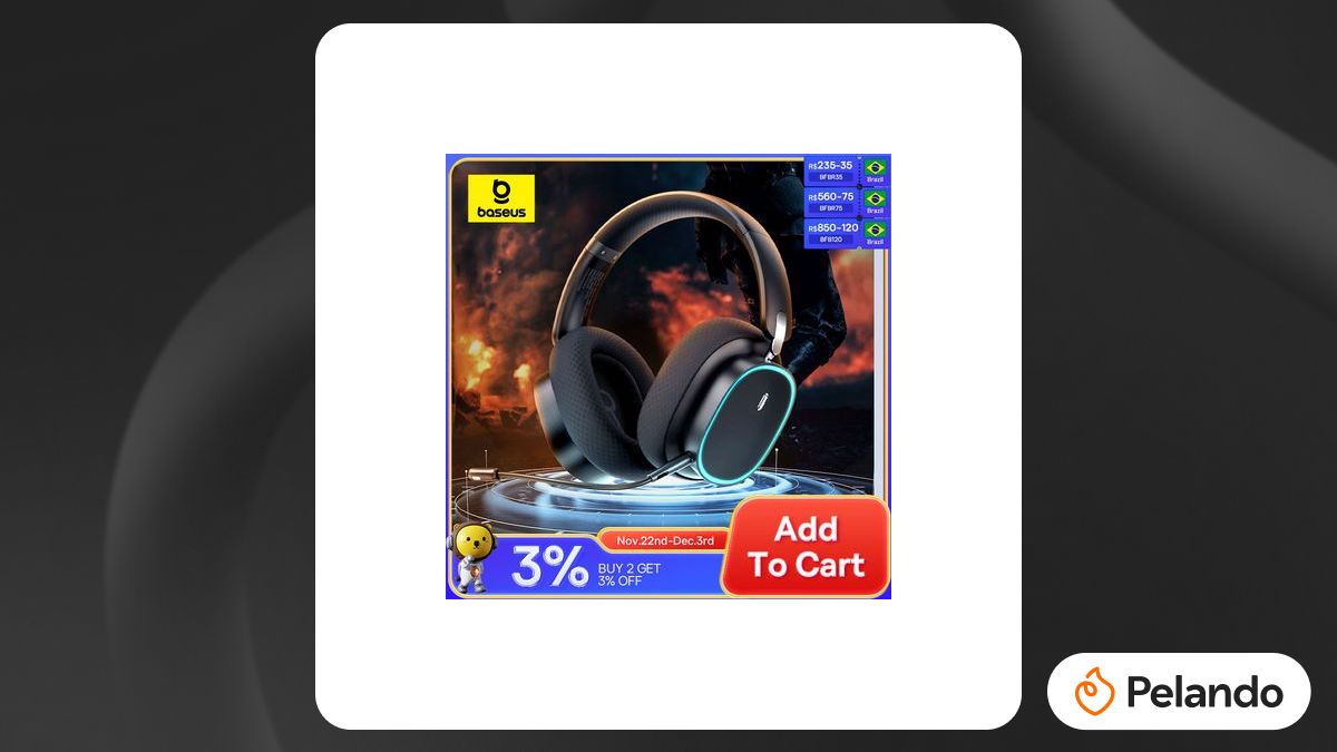 Por R$ 331: [TX inclusa] Baseus GH02 Gaming Wireless Headphone com ...