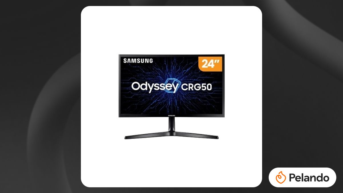 Por R$ 1.253: Monitor Curvo Samsung Odyssey 24", FHD, 144Hz, HDMI, DP, Freesync, Preto, Série ...
