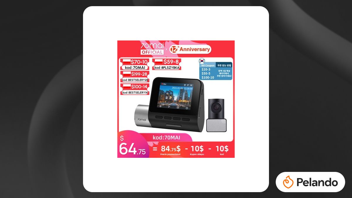 Por R$ 401: Camera para carro 70mai Dash Cam Pro Plus+ A500S | Pelando