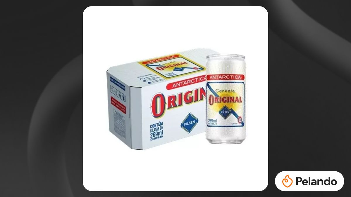 Por R$ 23,69: Cerveja Original Antarctica Pack 8 Latas De 269ml | Pelando