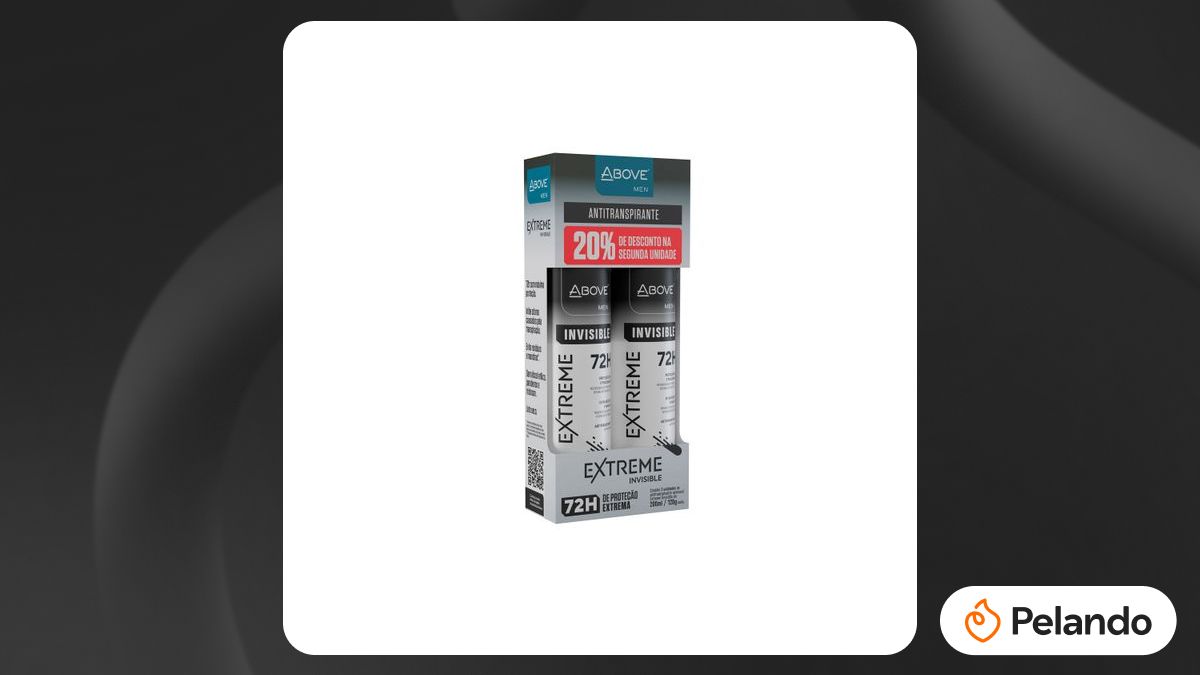 Por R$ 9,99: Desodorante Antitranspirante Above Men Extreme Invisible 72h 120g (200ml) | Pelando