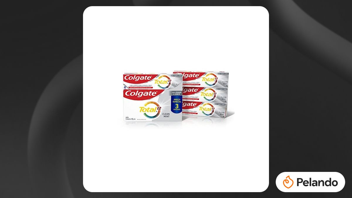 Por R$ 24: Colgate Creme Dental Total 12 Clean Mint 3 Unid 90G Embalagem Econômica Com Três ...