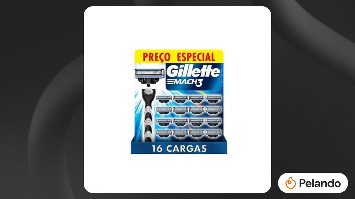 Por R$ 47,40: Refil Gillette Mach 3 para Barbear - 16 Unidades | Pelando