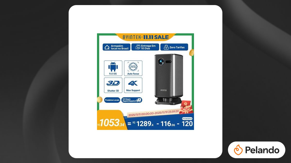 Por R$ 927: [Com cashback R$927] Mini Projetor Portátil 4K com Bateria ...