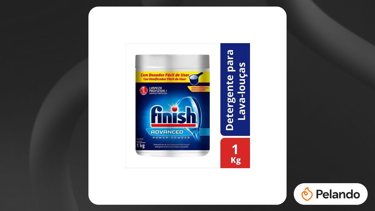 Por R$ 47,90: [Leve 2 R$23,95 cada] Detergente em Pó Finish p/ Lava ...